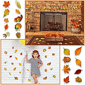 60 Pieces Thanksgiving Fall Autumn Classroom Bulletin Board Decorations Turkey Cutouts Maple Leaves Cutouts Corn Cutouts Acorn Cutouts for Thanksgiving Fall Classroom Wall Chalkboard Decor