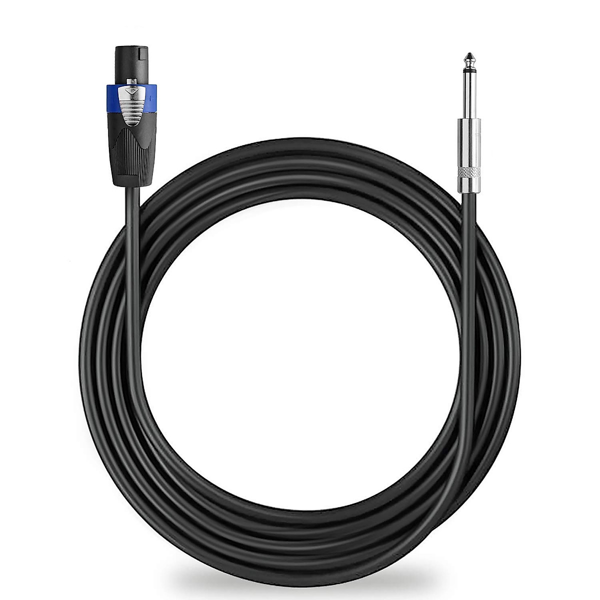 Yoico Pro 50 Feet Speakon to 1/4 Speaker Cable - 50 ft 12 Gauge Speakon to 1/4 Male Inch Audio Amplifier Connection Heavy Duty Cord - Single