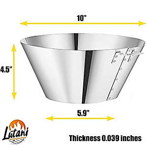 LUTANI 10 inch BBQ Whirlpool for Weber Kettle Grills 22 26.75 WSM - Stainless Steel Barbecue Kettle Grill Accessories - Medium Barbecue Charcoal Kettle Accessory (10" handle)