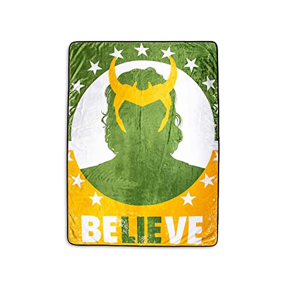 Marvel Studios Loki "Believe" Plush Throw Blanket | Super Soft Fleece Blanket, Cozy Sherpa Cover For Sofa And Bed, Home Decor Room Essentials | MCU Comic Book Gifts And Collectibles | 45 x 60 Inches
