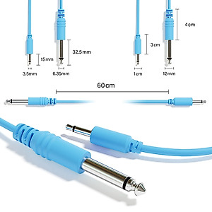 ExcelValley - Mono Patch Cables - TS 3.5mm 1/8" to 6.35mm 1/4" [6A-Pack | 150 cm - 59.06"]