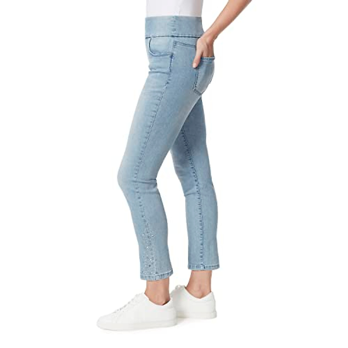 Gloria Vanderbilt Women's Amanda Pull On High Rise Ankle, SALTMARSH