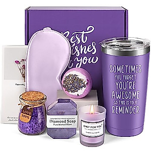 Jekeno Birthday Gifts for Women Girls - Christmas Halloween Gifts for Her Spa Presents for Mom Wife Sister Bestie Friends Girlfriend Teacher Nurse Relaxing Spa Basket Box Gift Set Female Mug Tumbler