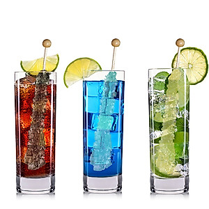 Extra Large Rock Candy Sticks: 36 Light Blue Cotton Candy Lollipop - Individually Wrapped - Crystal Rock Candy Sticks for Candy Buffet, Birthdays, Weddings, Receptions, Bridal and Boy Baby Showers