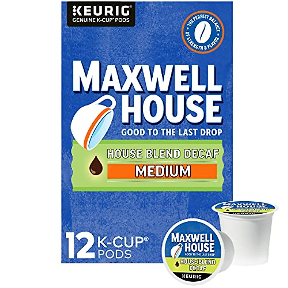 Maxwell House Decaf House Blend K-Cup Coffee Pods (12 ct Box)