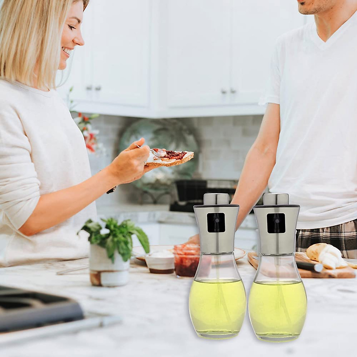 Oil Spray Bottle,200ml Oil Spray Versatile Glass,Olive Oil Sprayer Mister,Olive Oil Spray for Essential Oils | Cooking Oil Sprayer Salad Dressing Mister | Baking, Frying, BBQ