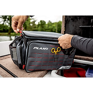 Plano Weekend Series 3700 Tackle Case, Large, Gray Fabric, Includes 2 Stowaway Utility Storage Boxes for Fishing Baits & Lures, Premium Soft Fishing Storage