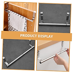 FELTECHELECTR Telescopic Towel Rack Cabinet Door Towel Holder Household Towel Rack Towel Single Bars Kitchen Towel Shelf Over Cabinet Towel Bar Metal Towel Bar Storage Stainless Steel Cupboard