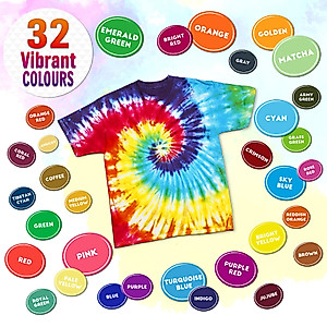 PATIFEED Tie Dye Kit for Kids and Adults, 32 Colours 80ML Bottles Tye Dye Kits, Tyedyedye Kit Gifts for Girls and Boys Large Groups Activities Handmade Party