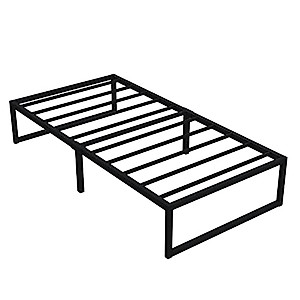 Richwanone 14 inch Twin XL Platform Bed Frame Heavy Duty Metal Mattress Foundation with Steel Slat Support, No Box Spring Needed, Easy Assembly, Black