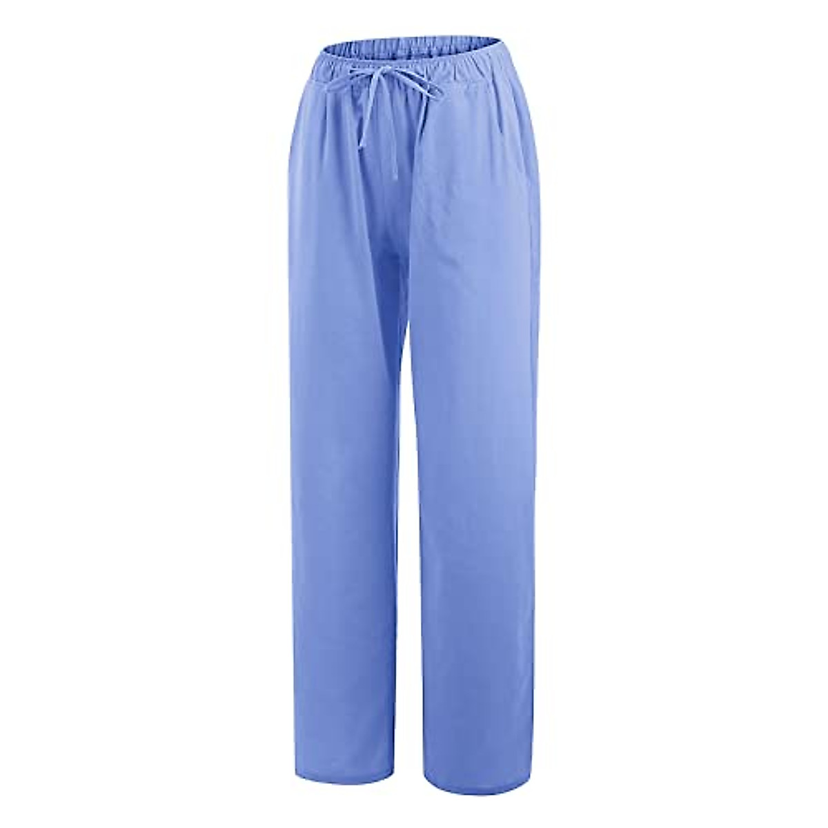 Track an Order On Amazon Womens Linen Pants Plus Size Drawstring Elastic Waist Casual Flowy Pant Wide Leg Pocket Summer Comfy Palazzo Pants International Sellers On Amazon Light Blue S