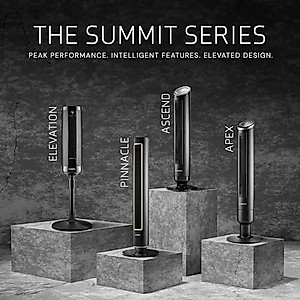 Lasko Elevation 42”-54” Adjustable Height Pedestal Tower Fans for Home, 31 ft/s Airflow, Quiet 28 dB on Low, 90° Oscillation, 12 Hour Timer, Remote Control, Black, EST100