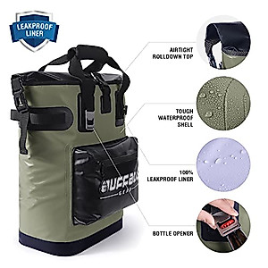 Buffalo Gear Cooler Backpack,18L Leakproof Cooler Bag Insulated Cooler for Picnic Beach Camping Hiking Park Fishing (Army Green)