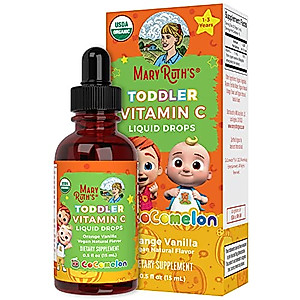 USDA Organic Cocomelon Toddler Vitamin C Liquid Drops & Vitamin D3 + K2 Spray for Toddlers Bundle by MaryRuth's | Immune Support for Kids | Calcium Absorption | Strong Bones | Vegan | Non-GMO