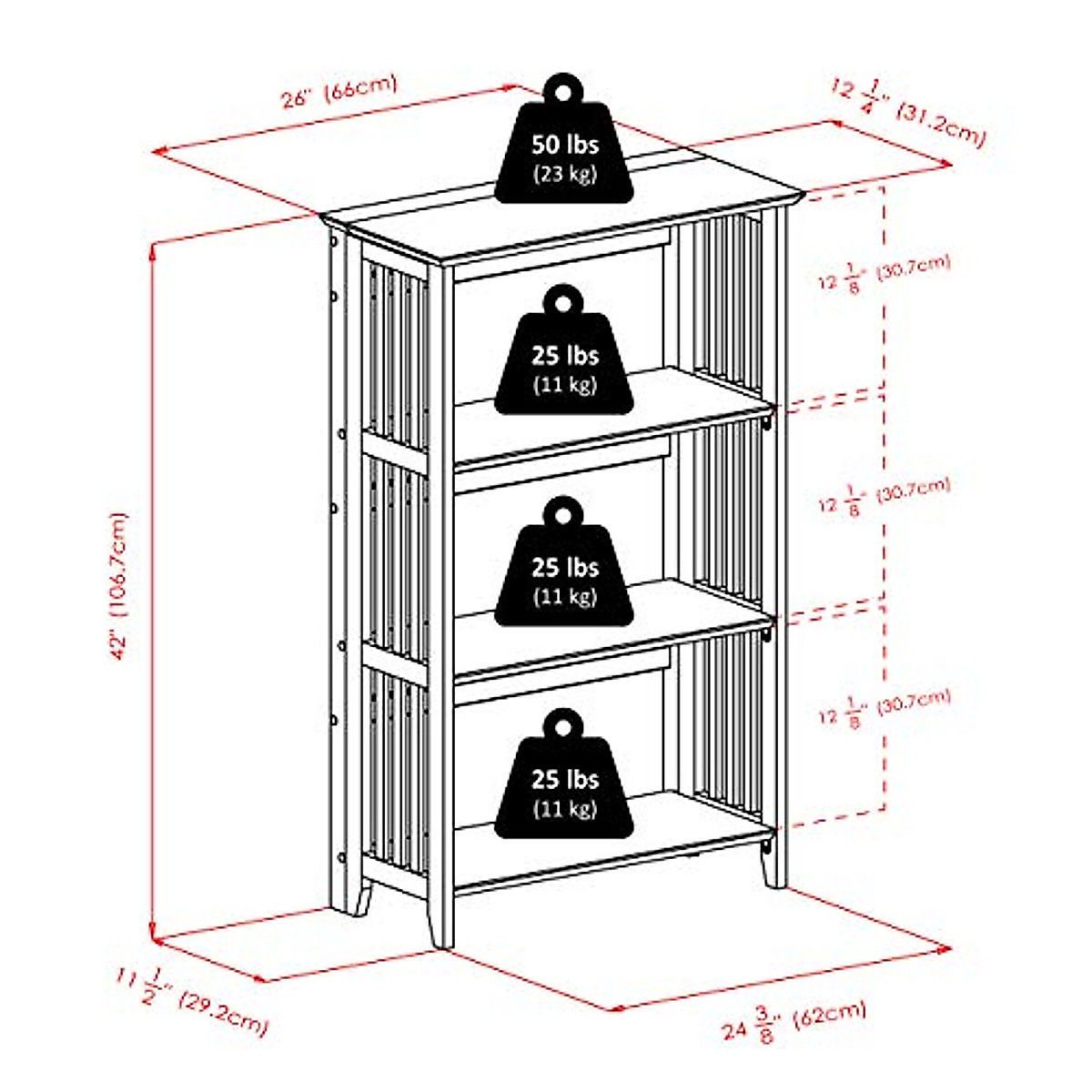 Winsome Wood Mission Shelving, Natural
