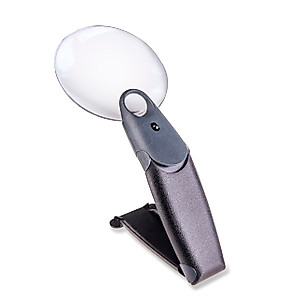 Carson FreeHand 2.5x LED Lighted Hand-Held or Hands-Free Magnifier with 5.5x Spot Lens (FH-25)