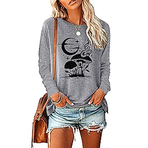 Women's Casual Batwing Long Sleeve T Shirt Round Neck Basic Loose Tunic Tops Going Out Top for Women 2023
