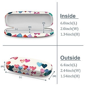 Fintie Hard Shell Eyeglasses Case, Portable Protective Glasses Cover Eyeglass Holder Box with Cleaning Cloth for Men Women, Raining Hearts