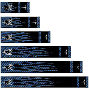 White Water Archery Non-Laminated Blue 1 Carbon Fiber Flame Grim Reaper Arrow Wraps 15 Pc Choose Length Width (8, 1)