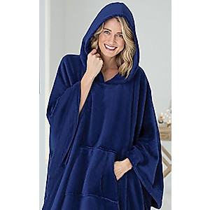 PajamaGram Women's Wearable Throw Bathrobe, Twilight, One size