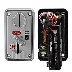 Yunseity Coin Acceptor, CPU Multi Coins Acceptor Selector with LED Indicator, Game Coin Slot Acceptor Coin Acceptor for Arcade Game Vending Machine