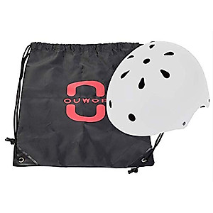 OUWOR Kids Skateboard Bike Helmet for Boy and Girl, Lightweight Adjustable, Multi-Sport for Bicycle Skate Scooter (White, Small)