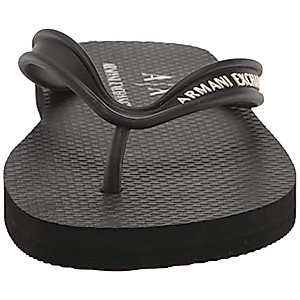 A | X ARMANI EXCHANGE Men's Logo Flip Flop, Black, 10