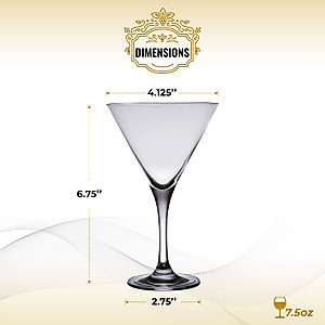 HISTORY COMPANY London Bar World’s Best Martini Glass 2-Piece Set (Gift Box Collection)