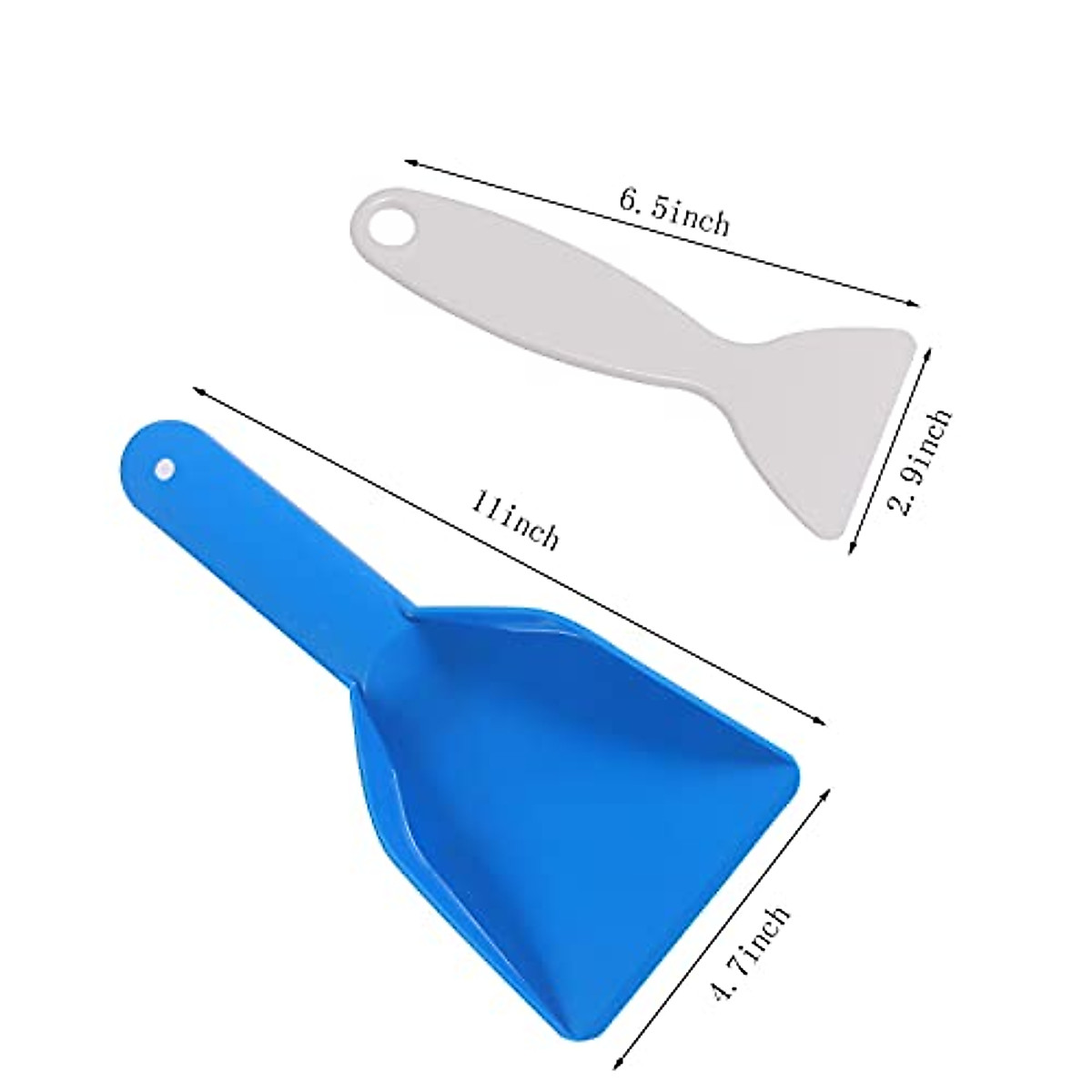 Lpdphanxfkx 2 PCS Assorted Refrigerator Ice Shovel Set,Plastic Refrigerator Ice Shovel with Non Slip Handle Flat Ice Scraper Remover Scoop Cleaning Freezer