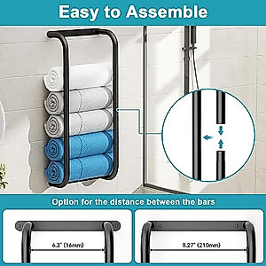 Towel Racks for Bathroom, 30 Inch Bathroom Towel Holder, Bathroom Organizer for Small Space - Stainless Steel, Wall Mounted, Modern