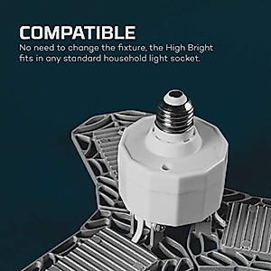 2 Pack NEBO High Bright 6000 Lumen Extremely Bright Adjustable 3 LED Heads ETL Certified Garage Light with EdisonBright USB Powered Reading Light Bundle