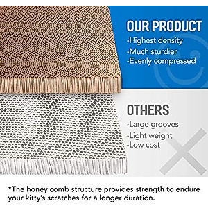 FluffyDream 2 in 1 Cat Scratcher Cardboard Lounge Bed, Cat Scratching Post, Durable Board Pads Prevents Furniture Damage,Large