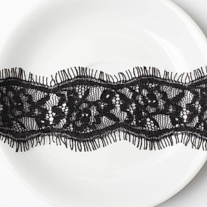 fxmimior Dainty Black and White Lace Punk Boho Choker Necklaces Minimalist Necklace Chain Jewelry for Women 2 Pcs