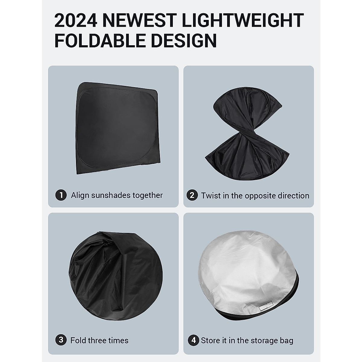 Proadsy 2024 Upgrade Front Windshield Sun Shade Foldable Sunshade Protector Custom Fit 2024 2023 2022 2021 Ford Bronco Sport Accessories