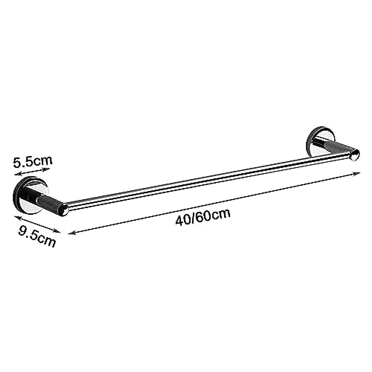 Towel BAR Rack Towel Rack Bath Single Towel Storage Rack Towel Bar,Wall Mounted Round Towel Rod Copper Polished Chrome Finish Towel Rail Holder for Bathroom or Kitchen/60Cm