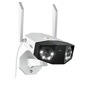 REOLINK Duo WiFi - 2K 4MP Outdoor WiFi Cameras for Home Security, Ultra-Wide Angle Security Camera, Color Night Vision, Person/Vehicle Detection, 2.4/5 GHz WiFi, Two-Way Audio, IP66 Waterproof