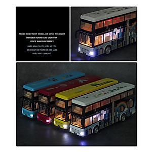 MING ZHEN Toy car Model for Sightseeing Tourist Double Decker Toy Bus City Bus Diecasts Alloy Toy Car Model Sound Light Kids Gift (Color : A1)