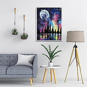 Eiazuiks Diamond Painting Kits for Adults, Moon 5D DIY Diamond Art Kits Full Drill Diamond DotS for Gift Wall Decor Gem Arts 12x16 inch