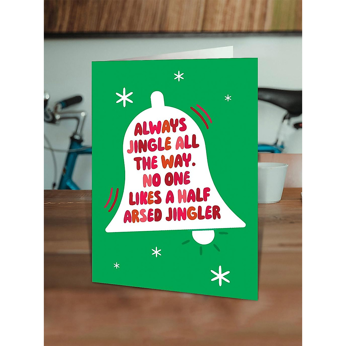 Brainbox Candy - Rude Christmas Card - 'Half Arsed Jingler' - Cheeky Xmas Cards - Funny Festive Seasonal Humour - For Him Her Men Women Friends Family - Merry Christmas