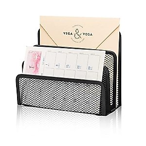Desk Mail Organizer wishacc Small File Holders Letter Organizer Metal Mesh Document/Filing/Folders/Paper Organizer for Desktop