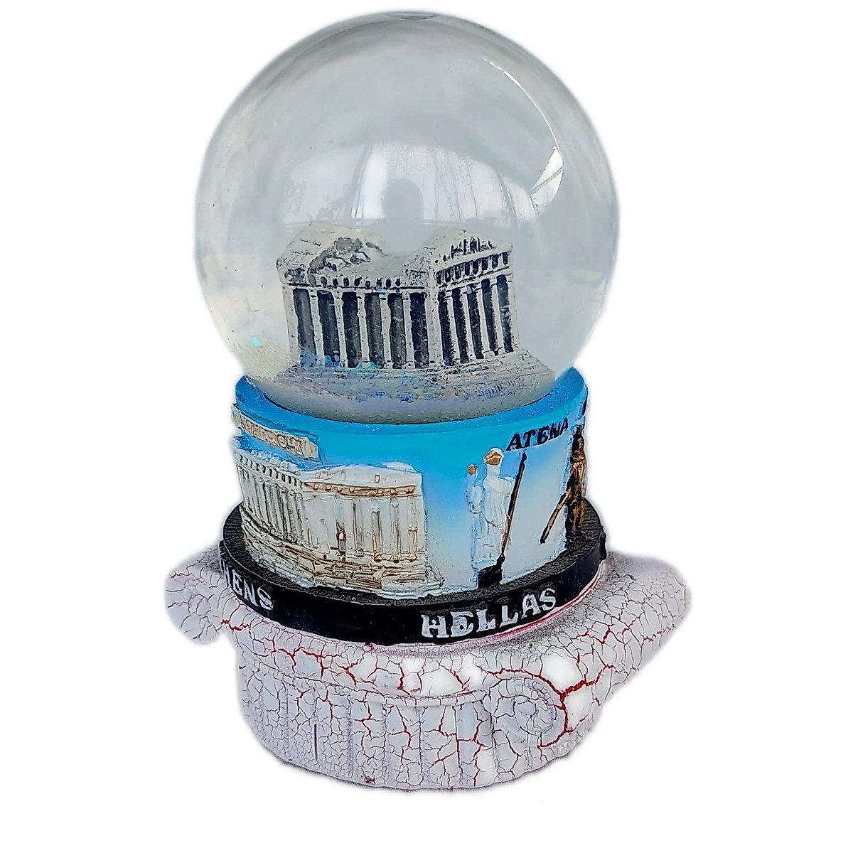 New Souvenir Snowdome Greek Greece Athens Snowglobe Parthenon Acropolis 11cm