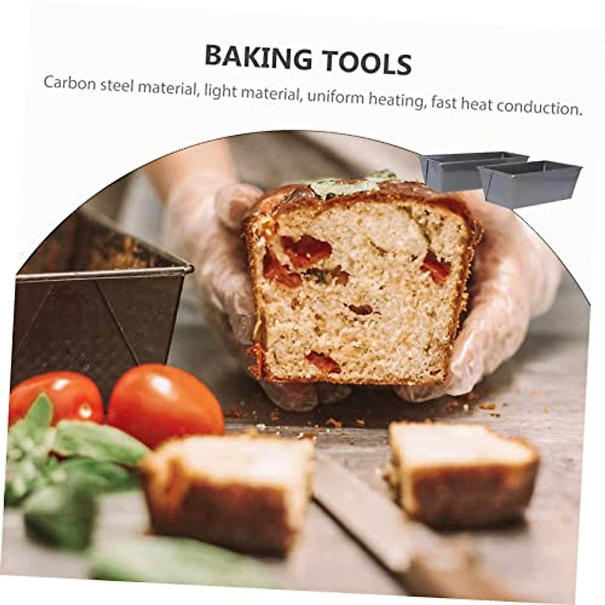 Yardenfun 2pcs Mold Honeycomb Toast Box Tray Mold Aluminum Baking Pans Mini Loaf Pans Cast Iron Bread Pan Non- Stick Oblong Bread Toast Bakeware Baking Trays Baking Tools Kitchen Gadget Cake