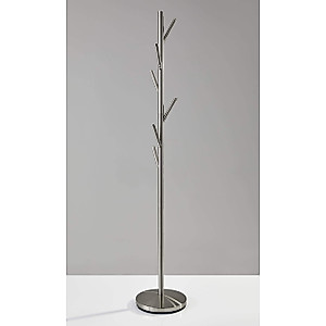 Adesso WK2036-22 Evergreen Coat Racks, Satin, Brushed Steel