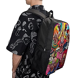 Killer Klowns from Outer Space Anime Backpack 17 Inch Cute Funny Bookbag Casual Laptop Daypack for Travel Picnic Camping