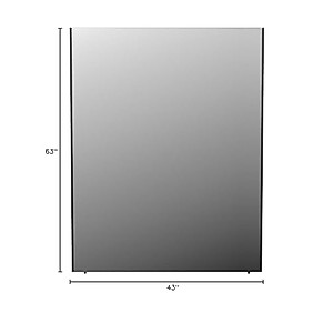 brisafe Full Length Mirror with Stand, 63"x43" Super Lightweight Glassless Home Full Floor Mirror, Oversized 0.04mm Nano-Film Gym Mirror, Black