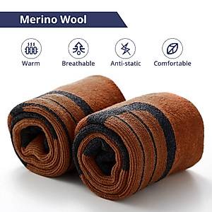 AKASO Warm Wool Ski Socks Mens Women Hiking Socks, Merino Snowboard Socks for Skiing Outdoor Cold Weather (1 Pair)