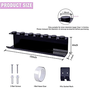 LONCHDAN Storage Holder for-Dyson Airwrap Curling Iron Accessories Hair Dryer Holder Acrylic Wall Mounted Stand Rack for-Dyson Air Wrap Styler with Adhesive (for Some Airwrap Not All)