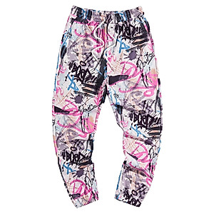 WDIRARA Men's Graphic Print Drawstring Waist Sweatpants Workout Joggers with Pocket Multicolor Camo S