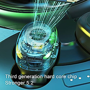 Gecau Bluetooth 5.2 Wireless Earbuds, Touch-Control Earphones, with Noise Cancelling, Low Power, Power Display, IPX5 Waterproof, for Sports/Working