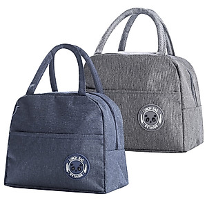 2 Pcs Lunch Bags, Insulated Lunch Bag, Reusable Cooler Lunch Tote Bag, Lunch Organizer Lunch Holder Lunch Box Bags with Pockets for Women/Men, Work, Picnic,Travel
